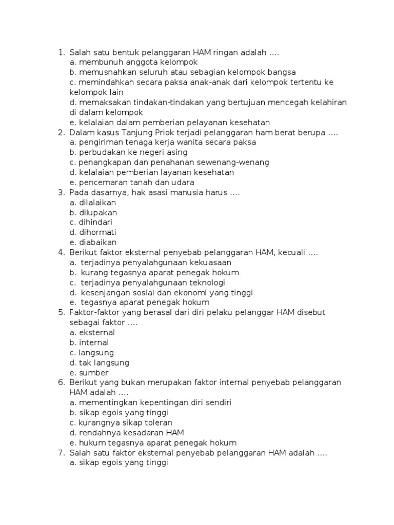 BANK Soal PKN Kelas Xi | PDF