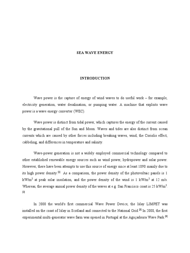 Sea Wave Energy Final | PDF | Oceanography | Earth Sciences