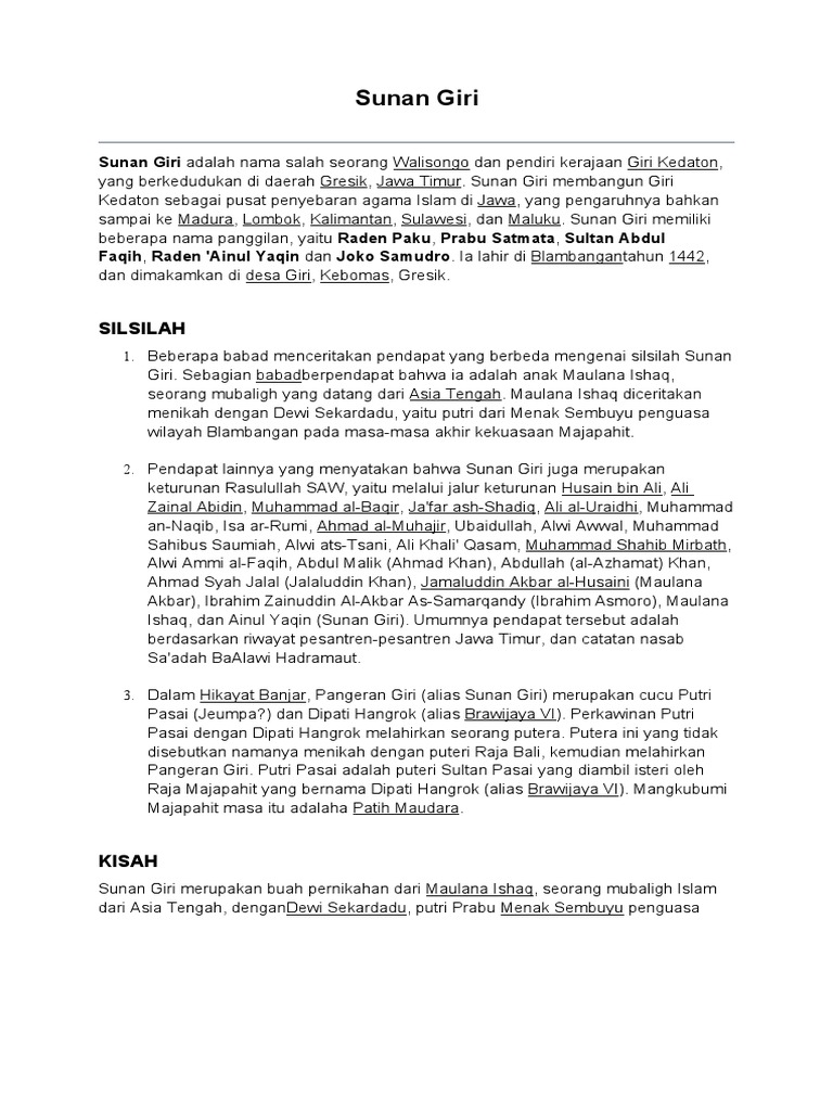 Sunan Giri | PDF | Perjalanan | Sejarah