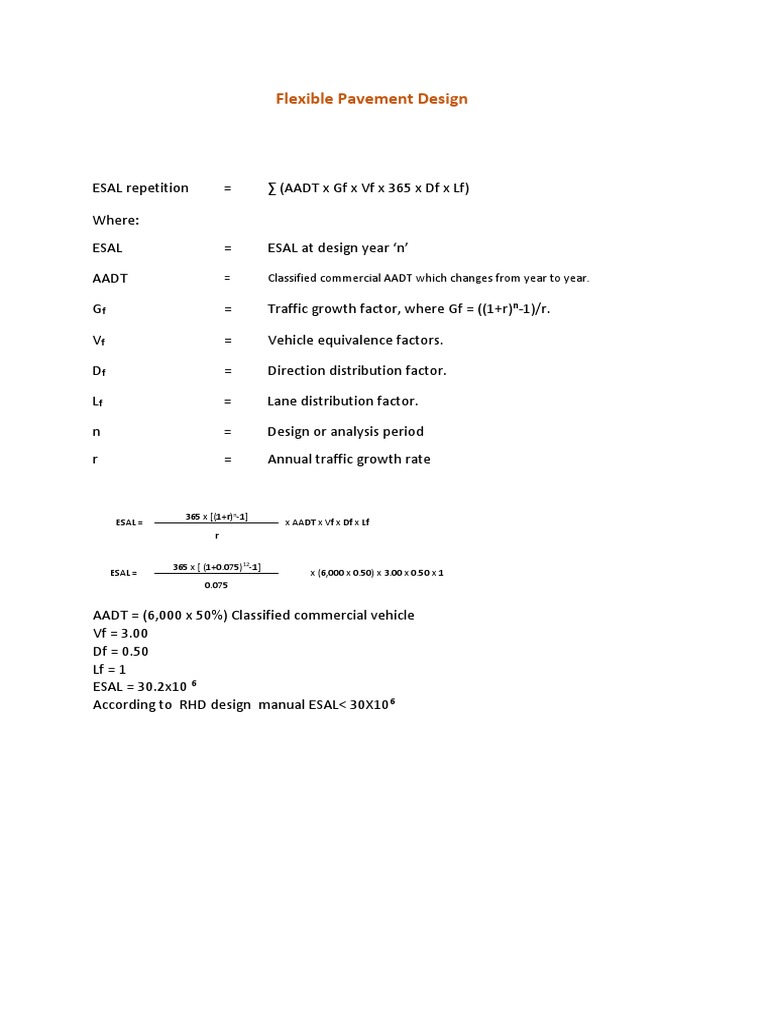 Flexible Pavement Design Calculation | PDF | Building Materials | Road ...