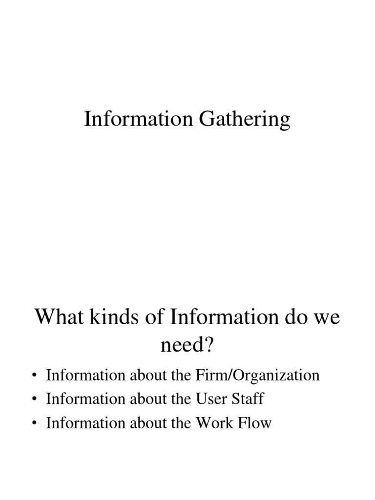 Information Gathering PDF | PDF | Questionnaire | Interview