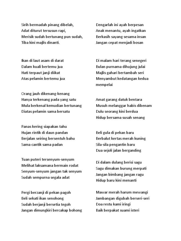 Pantun Pengantin 1 | PDF