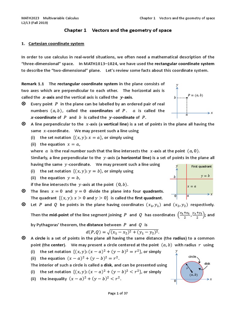 Multivariable Calculus Basics | PDF | Cartesian Coordinate System ...