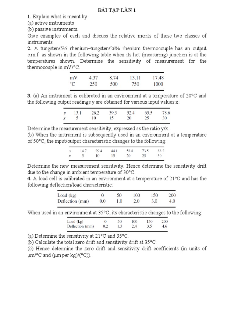 Instrument Sensitivity and Calibration Analysis | PDF | Teaching ...