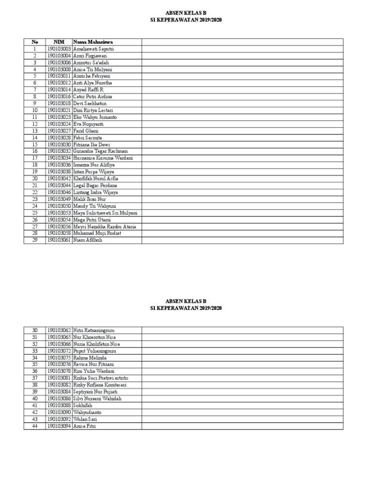 Absensi Landscape PDF | PDF