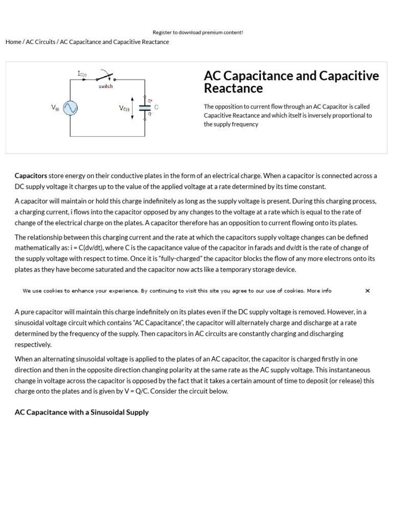 AC Capacitance and Capacitive Reactance in AC Circuit | PDF | Capacitor ...