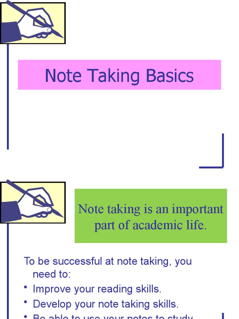 Note Taking Basics | PDF | Literacy | Montessori Education