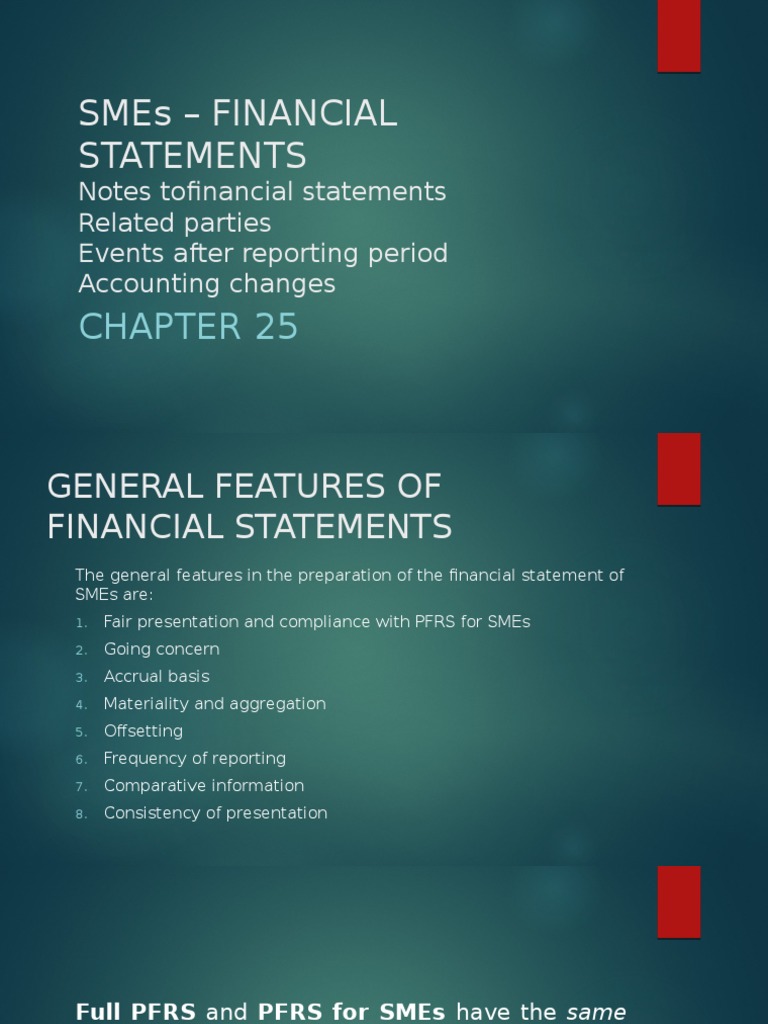 CHAPTER 25 - SMEs Financial Statements | PDF | Financial Statement ...