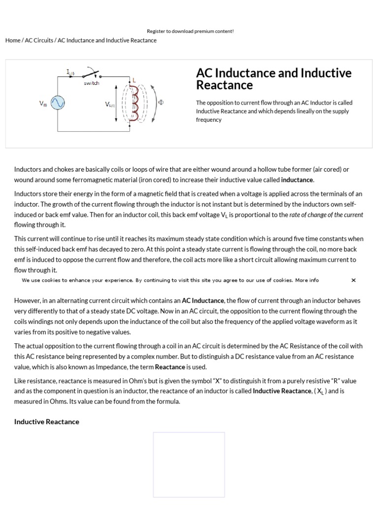 AC Inductance and Inductive Reactance in An AC Circuit | PDF | Inductor | Inductance