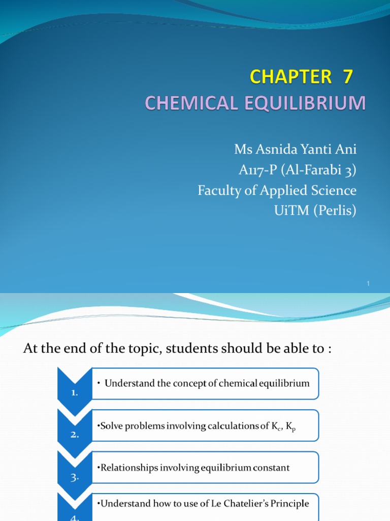 Chapter7 - CHEMICAL EQUILIBRIUM | PDF | Chemical Equilibrium | Chemical ...