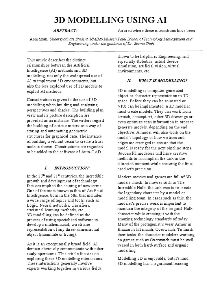 3d Modelling Using Ai A Guide Pdf 3 D Computer Graphics 3 D Modeling 7189