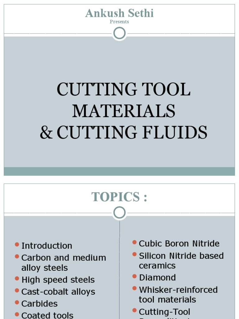 Cutting Tool Materials and Cutting Fluids | PDF | Steel | Chemical ...