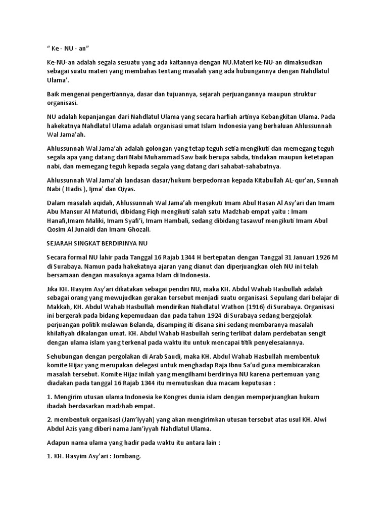 Sejarah NU | PDF