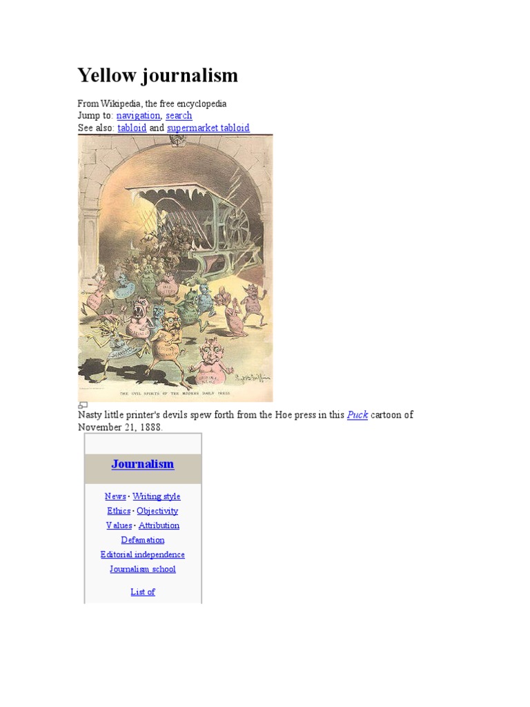 Yellow Journalism | PDF | News Media | Mass Media