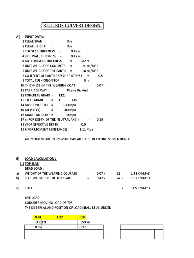 Design and Analysis of Reinforced Concrete Box Culvert Including Load ...