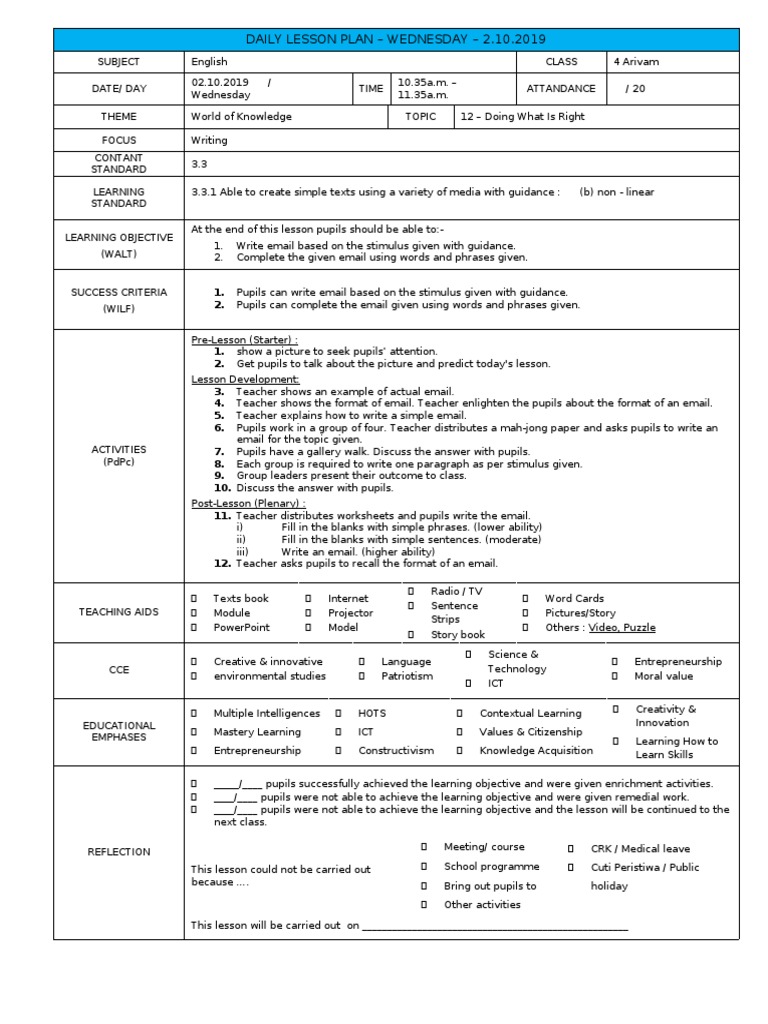 Email Writing - Year 4 | PDF | Educational Technology | Lesson Plan