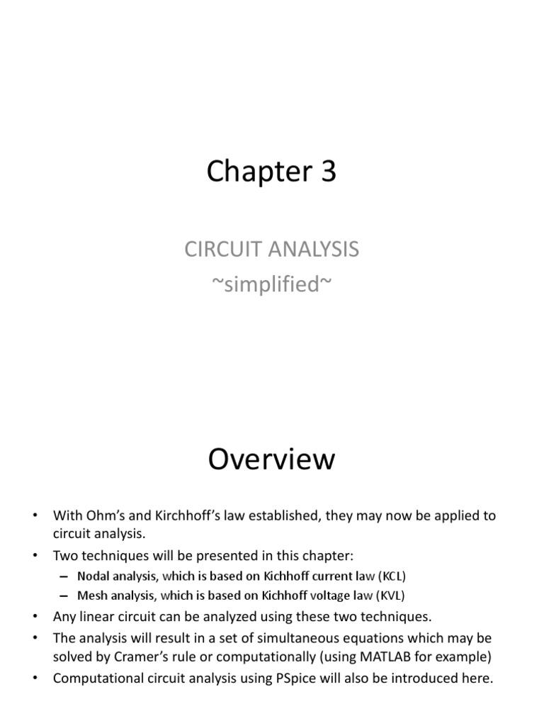 Chapter 3 - Circuit Analysis PDF | PDF | Electrical Network ...