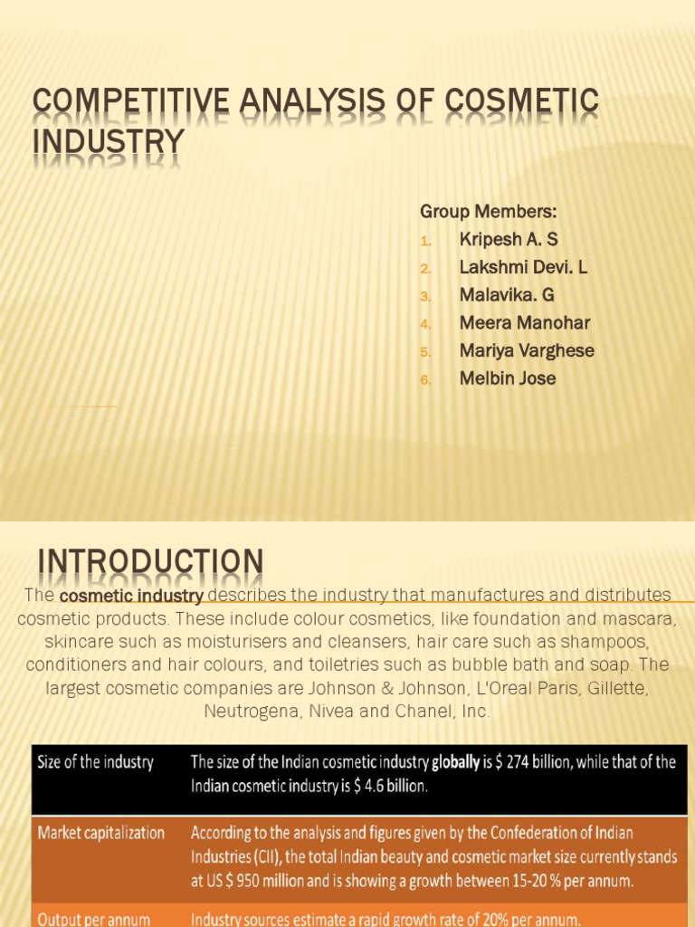 Cosmetic Industry - Competitive Analysis | PDF | Federal Food | Swot ...