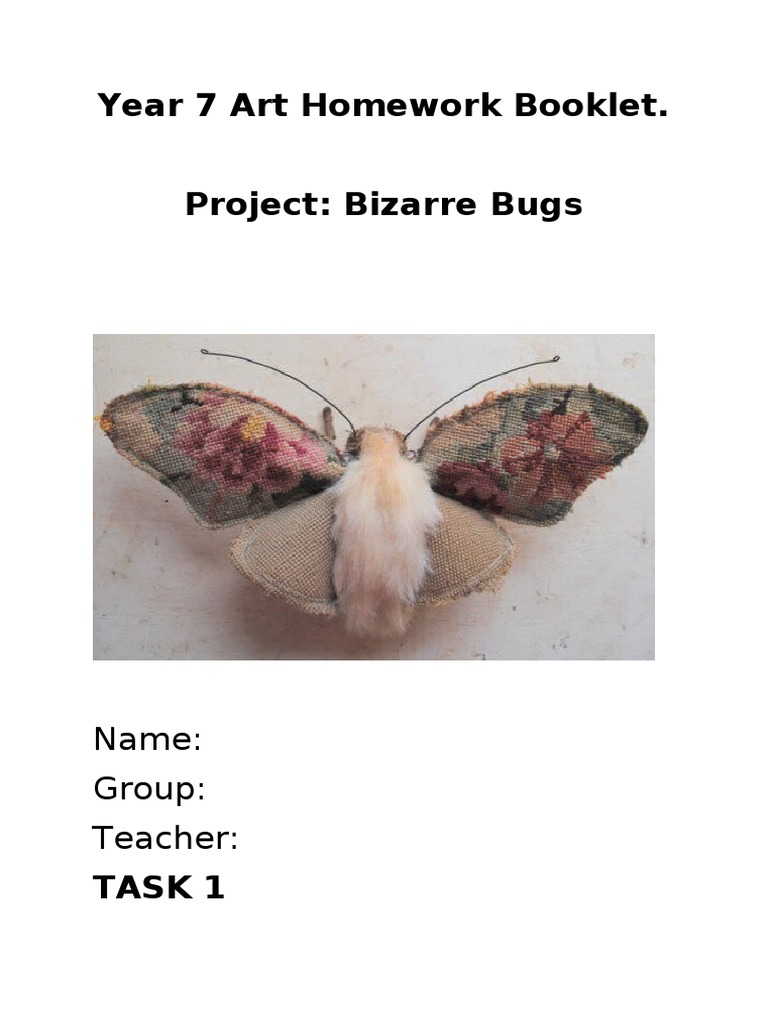 Year 7 Art Homework: Bizarre Bugs | PDF | Cognition