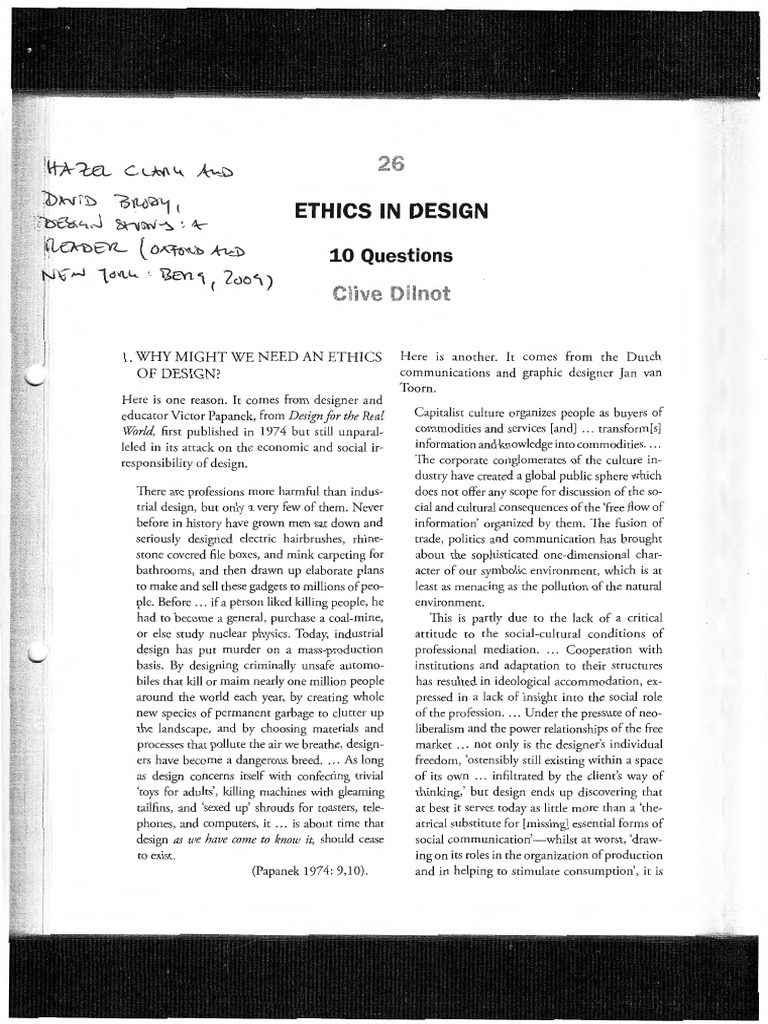 Ethics of Design: Clive Dilnot's Insights | PDF | Compassion | Design