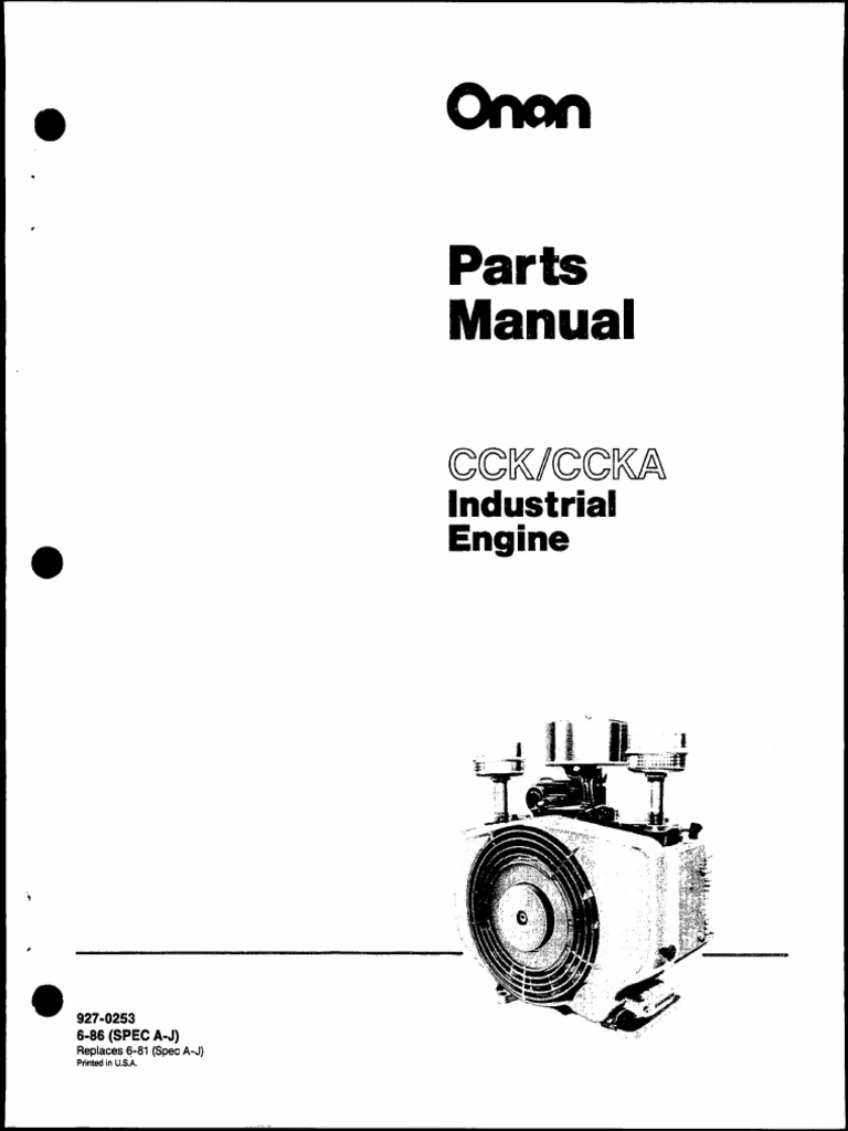 Onan CCK CCKA Parts Manual 19860600 | PDF | Ignition System | Internal ...