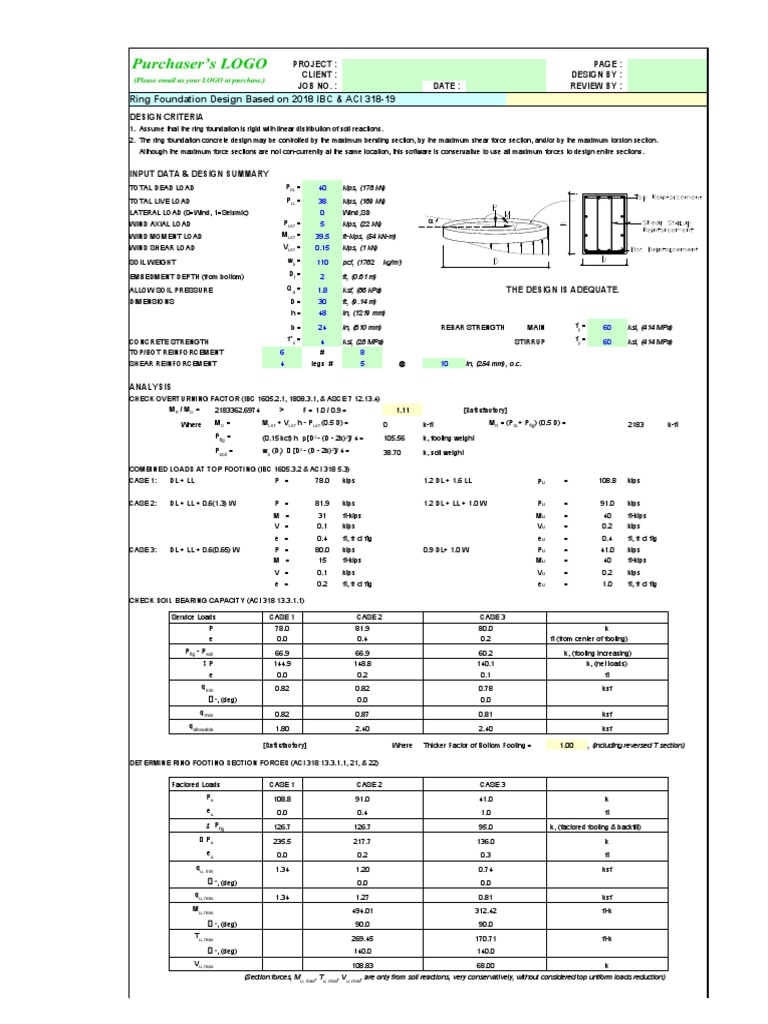 Ring Foundation | Download Free PDF | Concrete | Structural Engineering