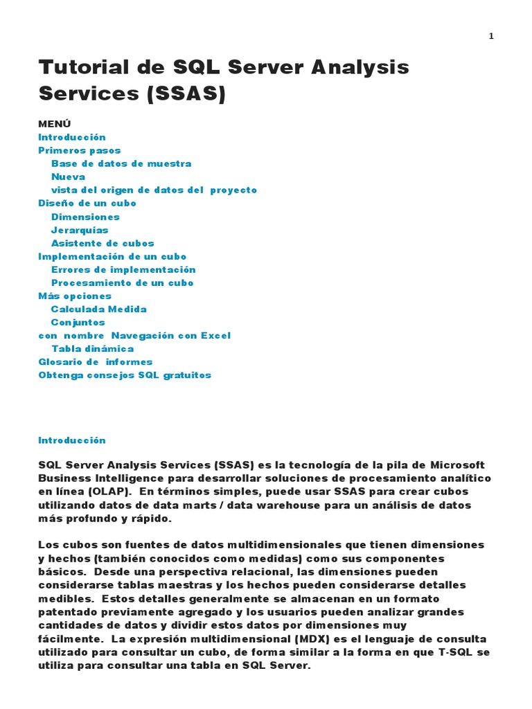 #Tutorial de SQL Server Analysis Services | PDF | Almacén de datos ...