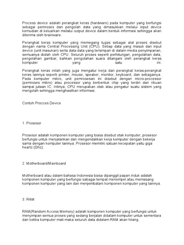 Data Process Device | PDF | Game & Aktivitas | Teknologi & Rekayasa