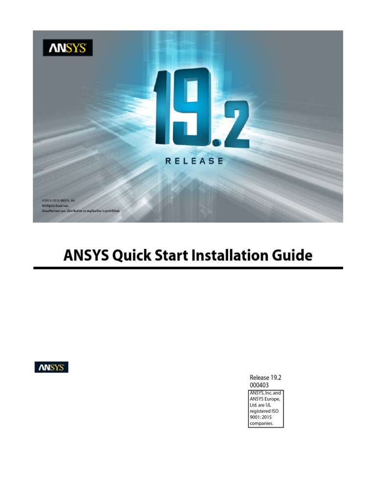 ANSYS, Inc. Quick Start Installation Guide | PDF | Server (Computing ...