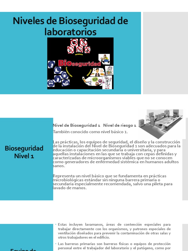 Guía de Niveles de Bioseguridad | PDF | Laboratorios | Virus