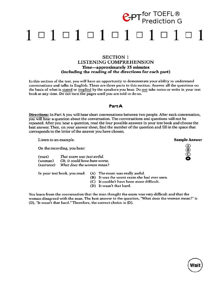 TOEFL Practice Test G | PDF | Lithography | Cell (Biology)