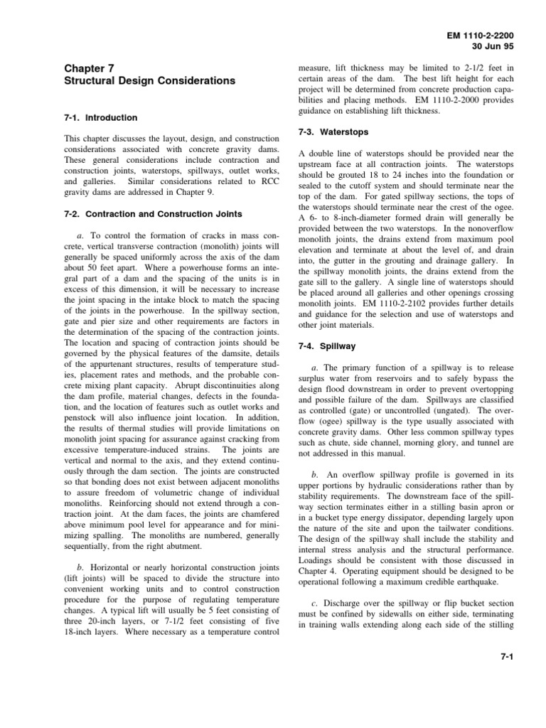 Structural Design Considerations: EM 1110-2-2200 30 Jun 95 | PDF | Home ...