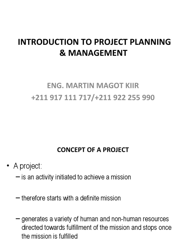 Introduction To Project Planning & Management | PDF | Project ...