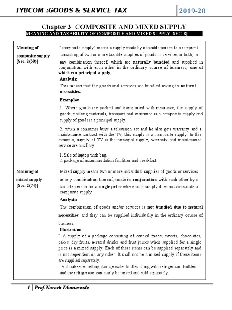3 Composite & Mixed Supply | PDF | Goods | Taxes
