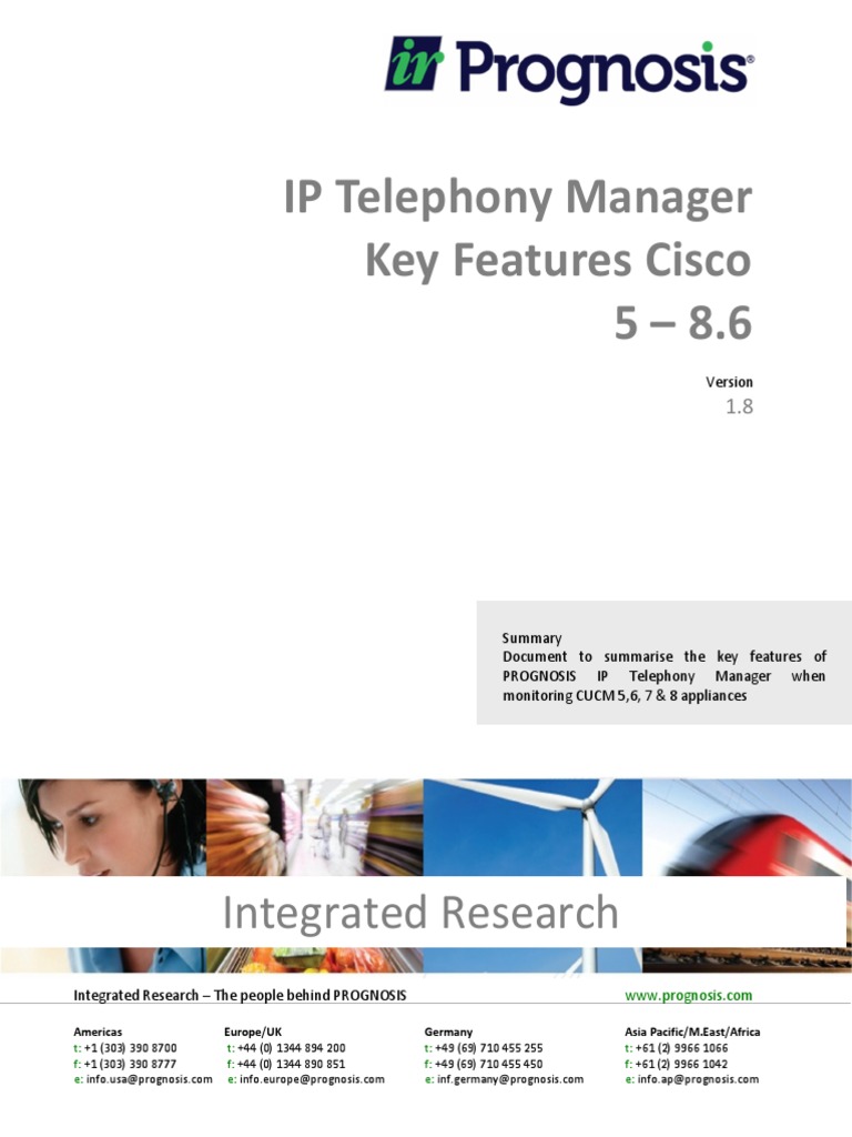PROGNOSIS IP Telephony Manager Key Features With CUCM Appliances v2 - 0 ...