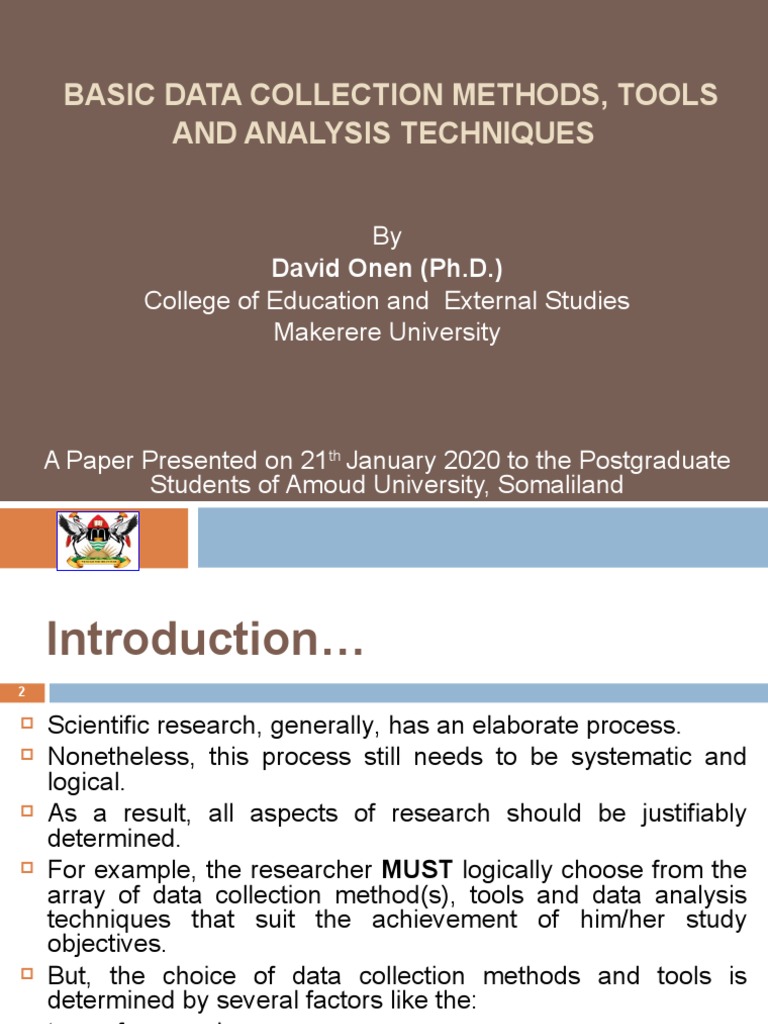 Data Collection Methods, Tools and Analysis - Amoud - 2020 | PDF | Validity (Statistics) | Data