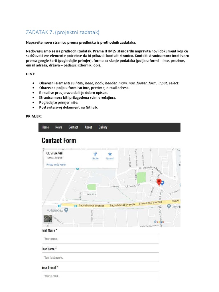 Projektni Zadatak 7 (html5, CSS) | PDF