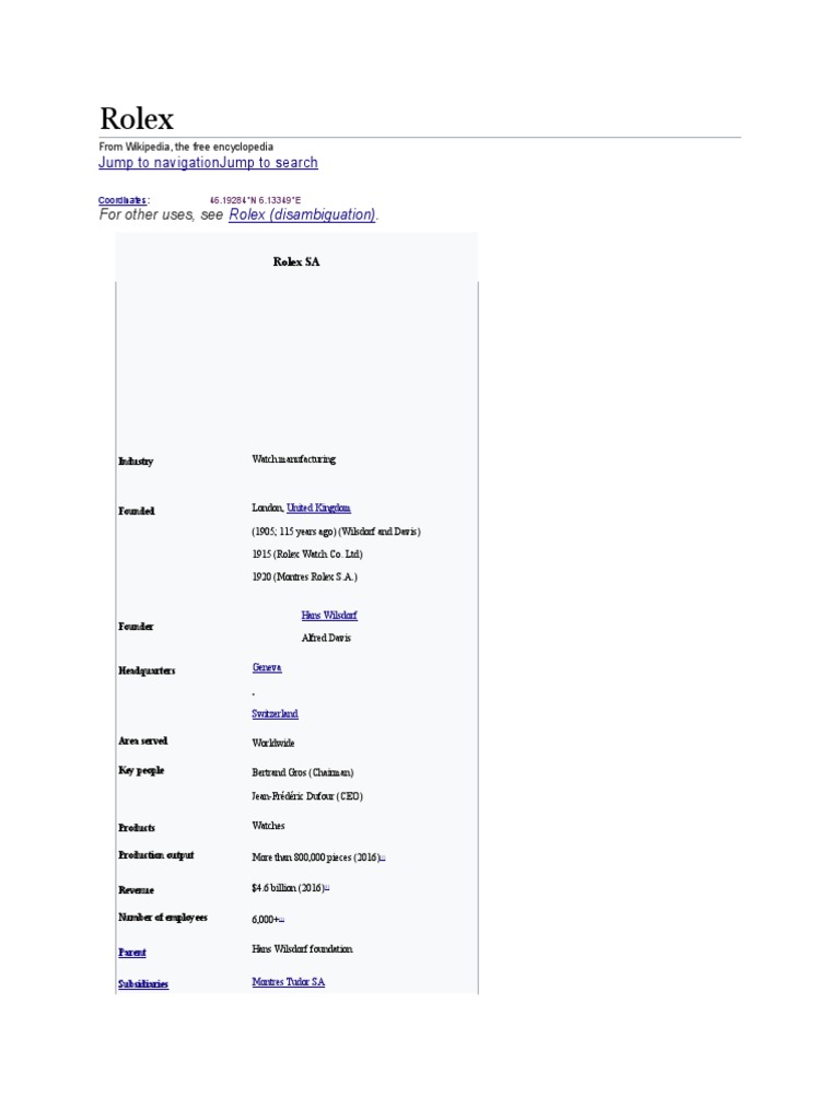 Rolex | PDF | Watch | Portable Tools