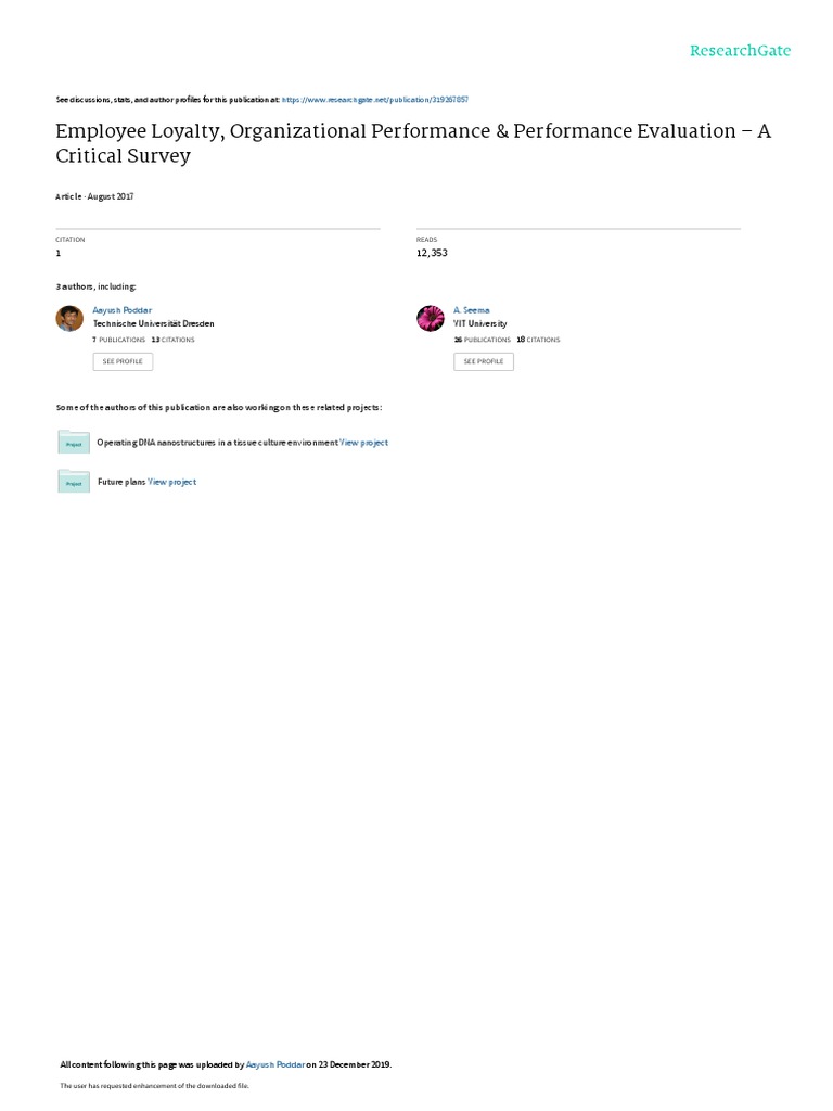 Employee Loyalty Survey Insights | PDF | Performance Appraisal | Survey ...