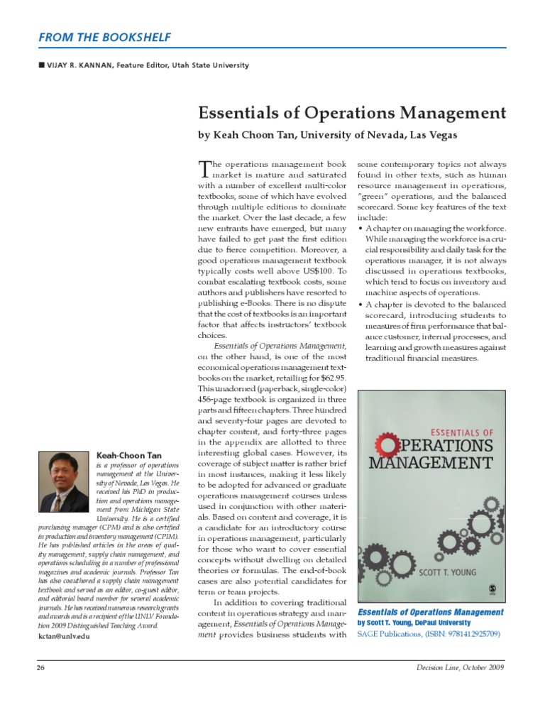 Essentials of Operations Management | PDF | Strategic Management ...