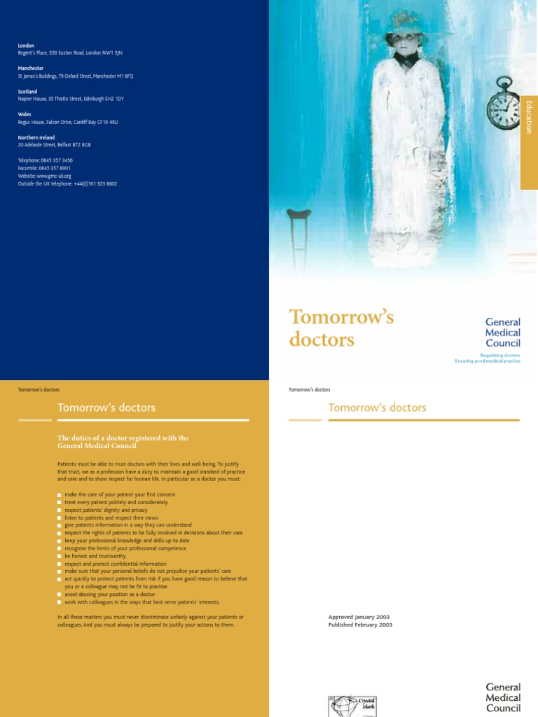 GMC Tomorrows Doctors | PDF | Medical School | Curriculum