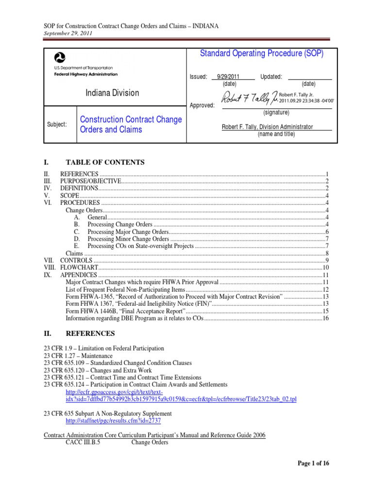 Sop Construction Contract In092911 | PDF | Road Surface | Business
