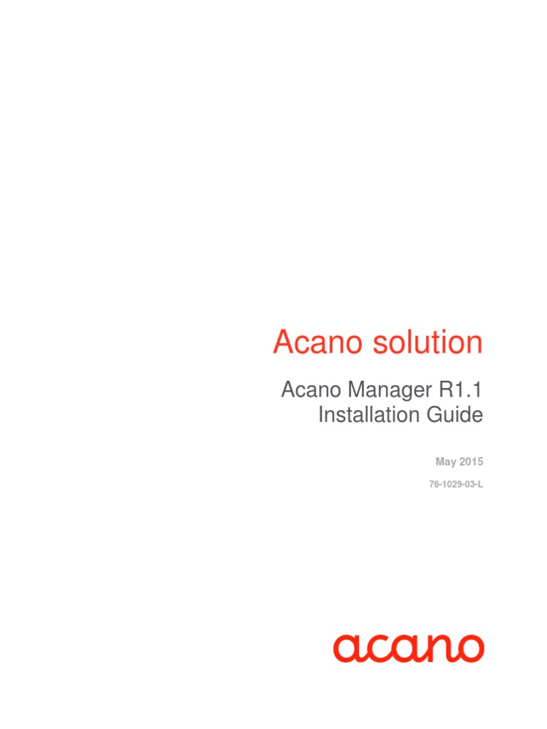 Acano Manager Installation Guide R1.1 | PDF | Internet Information Services | Microsoft Sql Server