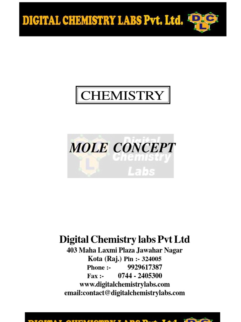 Mole Concept | PDF | Solution | Mass Concentration (Chemistry)