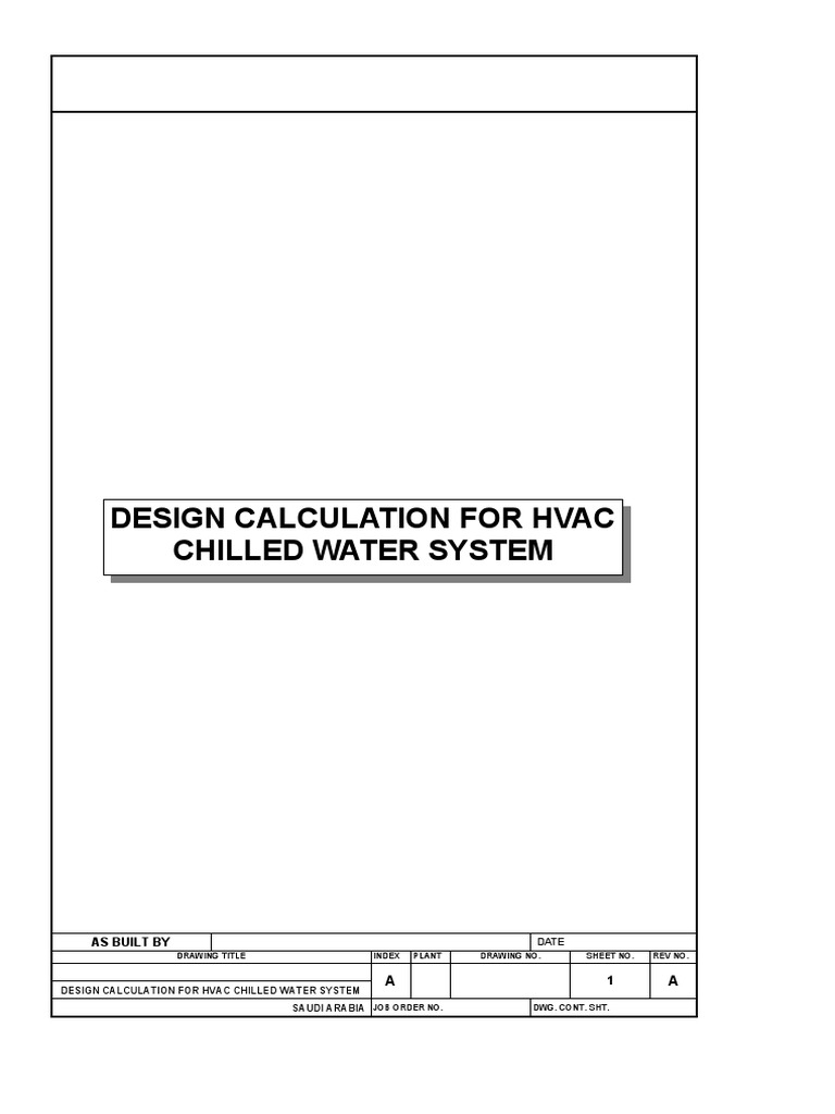 HVAC Chilled Water System Design Calculation | PDF | Humidity ...