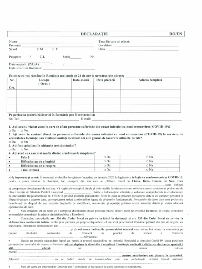 Declaratie Model Nou PDF | PDF