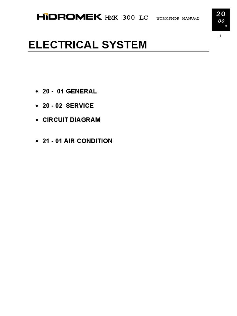 Service Manual HMK 300 LC-3 - Electrical | PDF | Air Conditioning ...