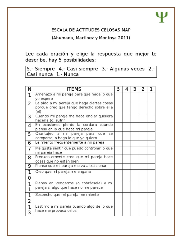 Escala de Celos | PDF | Relaciones personales, crianza y desarrollo personal