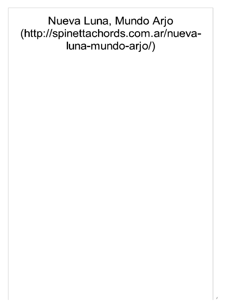 Nueva Luna, Mundo Arjo - Spinetta Chords PDF | PDF
