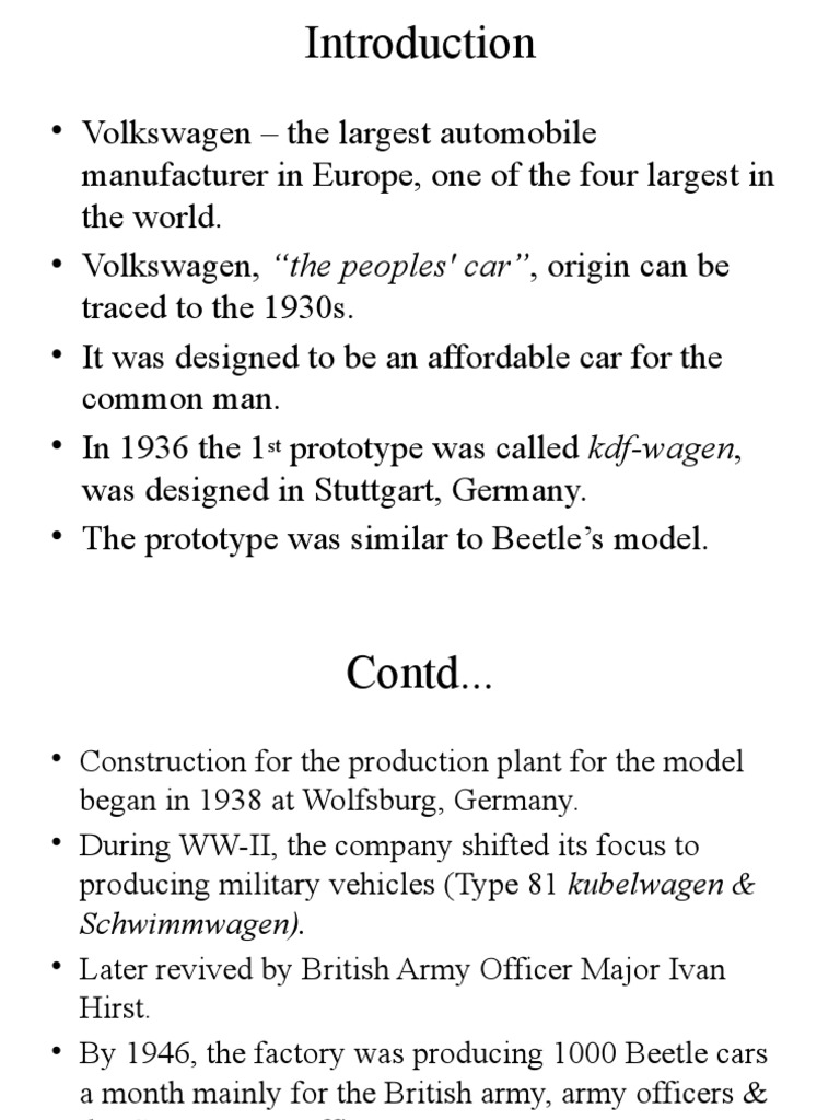 Volkswagen Introduction | PDF